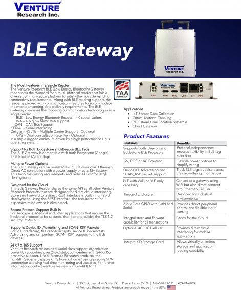 BLE Gateway | Venture Research
