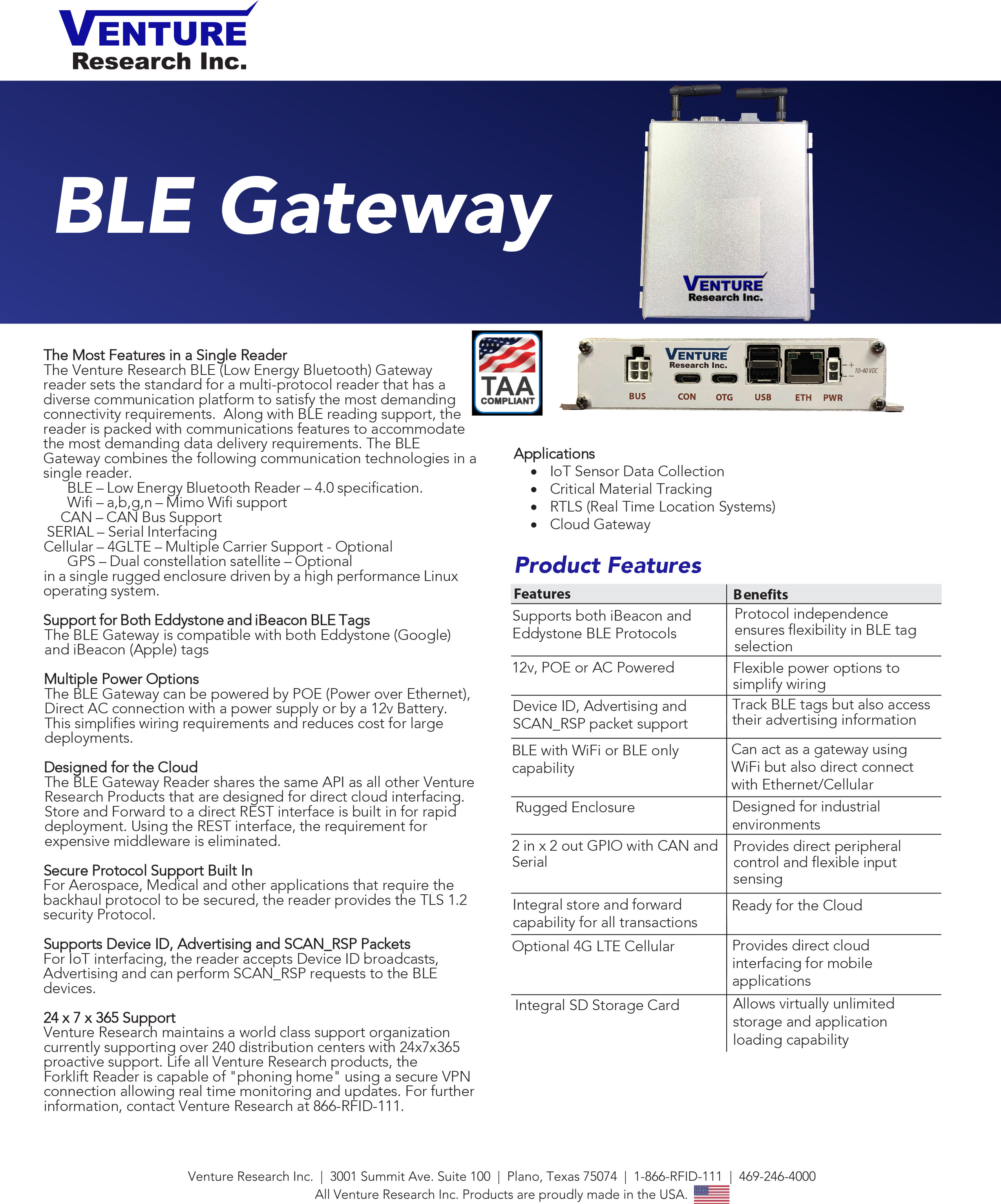 BLE Gateway | Venture Research